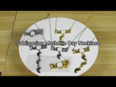 Mothers Day Gift Mom Necklace Sublimation Footprint Necklace Personalised Necklace For Mum And Baby