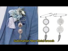 Sublimation Metal Brooch Custom Print Photo Memorials Angel Wings Memory Charms