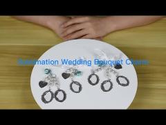 Sublimation Blank Customizable Silver Memorial Wedding Bouquet Photo Charm With Pearl