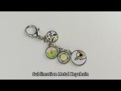 Zinc Alloy Sublimation Blank Metal Key Chain Custom Sublimation Keychains With 4 Round Photo Charms