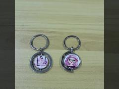Personalized Rotary Photo Keychain Double Sided 360 Rotating Sublimation Blanks Metal Key Chain