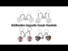 Custom Couple Keychains I LOVE YOU Heart Sublimation Magnetic Keychain Romantic Valentine'S Day Gift
