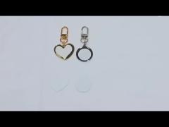 Promotion Gift Heart Keychains Gold Sublimation Metal Charm Heart Keychains