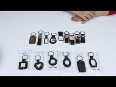 Promotional Gift Metal Sublimation Keychain With Leather Strap Sublimation Leather Keychain Blanks