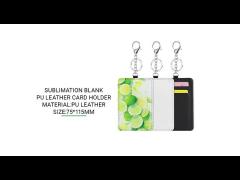 Sublimation Custom Blank ID Card Holder Luggage Tag Keychain Diy Custom Pu Leather Sublimation Card Holder