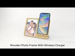 Benutzerdefinierte leere Sublimation-Bamboo-Desktop-Fotoraum mit drahtlosem Ladegerät für das Sublimationsfotodrucken