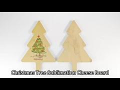Christmas Tree Shape Blank Pizza Breads Wooden Food Tray Wood Sublimation Cheese Chopping Board