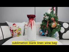Gepersonaliseerde blanco linnen sublimatie wijnfles zak voor sublimatie foto drukwerk