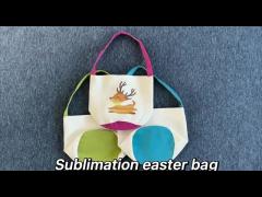 Blanco Linnen Sublimatie Paasmanden Custom Print Party Snoep Tas Sublimatie Paaszakken