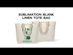 Twine Knot Straps Beach Tote Bag Sublimation Blanks Diy Custom Linen Sublimation Shopping Handbag