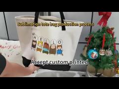 Large Capacity 380g Linen Sublimation Tote Bags Blanks Custom Print Sublimation Shopping Handbags