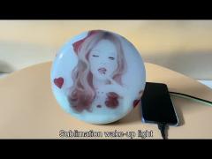 Simulation Sunrise Sublimation Color Wakeup Lamp With FM Radio Digital Sublimation Alarm Clock Blanks