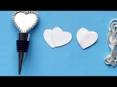 Household Double Sided Sublimation Wine Bottle Stopper With Necklace 2 In 1 Wine Party Decoration