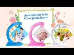 360 Rotate Glass Sublimation Photo Frame