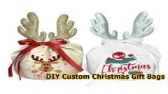 Custom DIY Sublimation Deer Ear Christmas Gift Bags