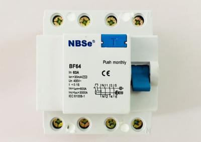 China dispositivo residual del circuito actual de 63A 30mA, serie del disyuntor BF60 de RCCB en venta