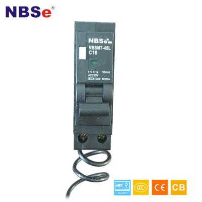 Cina Dispositivo residuo del circuito corrente di NBSM7-45L C16, commutatore corrente residuo MEM RCBO in vendita
