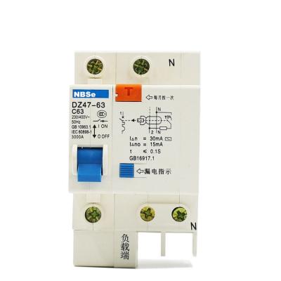 Cina 1P+N 6A all'interruttore corrente residuo 63A con protezione eccessiva RCBO di perdita e della corrente in vendita