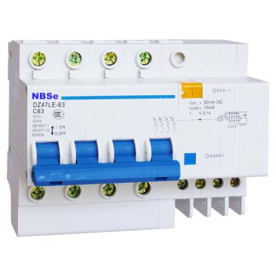 Cina DZ47LE-63 ha combinato l'interruttore corrente residuo DPN 2P 3P TPN 4P 6A 10A 16A 30mA 100mA 300m in vendita