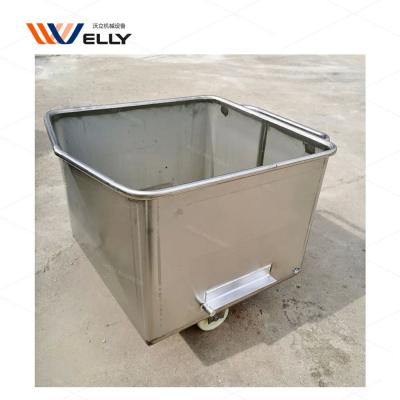 China Long Life Guaranteed 200L Stainless Steel Bin Kitchen Cart with Stainless Steel Small Steel Trolley for sale