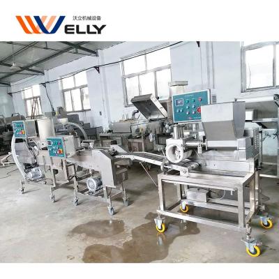 China Stainless Steel Fish Cutlet Bread Coating Machine Chicken Nugget Fry Machine Cutlet Maker Production Line for sale