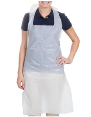 China Disposable White Poly Aprons 28-inch x 46-inch, 1.0 mil (100) 50pcs/box for sale