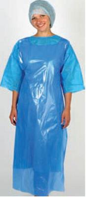 China Blue Plastic Disposable Polyethylene Hygiene Apron on block 50pcs/bag,500pcs/ V97 for sale