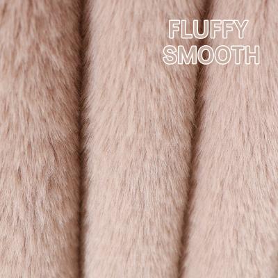 China Abstract Pattern Pink Faux Fur Rabbit Rug Soft Long Pile Shaggy Carpet for Living Room for sale