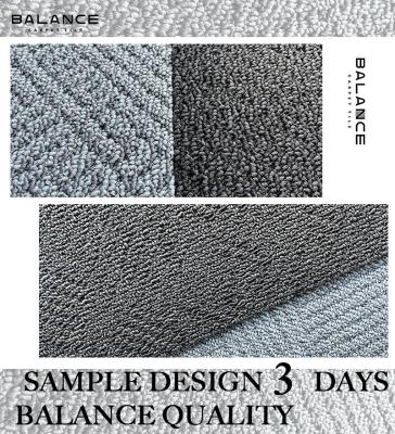China Chapas de carpete de escritório modulares retangulares 60 x 60 com suporte de PVC e padrão geométrico à venda