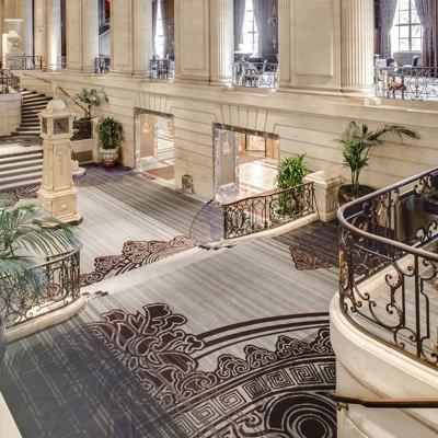 China Rectángulo de 4 m de ancho 100% de nylon impreso de telar cortado en pila de habitación de hotel Alfombra utilizada en el hotel en venta