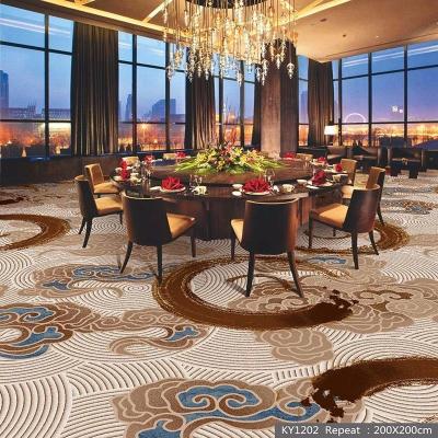 Cina Tappeto con supporto di giuta Tapis Oro Blu Nylon Stampato Incendiproof Sala da banchetto Hotel in vendita