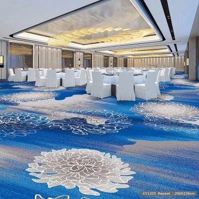 Cina Tappeto con supporto di giuta Tapis Oro Blu Nylon Stampato Incendiproof Sala da banchetto Hotel in vendita