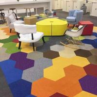 China Customized Nylon Material PVC Interlocking Hexagonal Carpet Tiles for Kindergarten Floor for sale