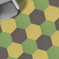 China Customized Nylon Material PVC Interlocking Hexagonal Carpet Tiles for Kindergarten Floor for sale