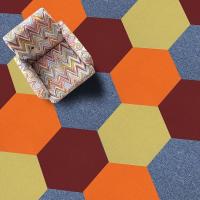 China Customized Nylon Material PVC Interlocking Hexagonal Carpet Tiles for Kindergarten Floor for sale