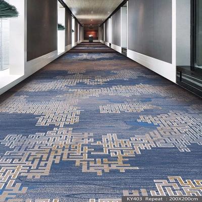 China Machine geweven tapijt met gesneden stapel bouw in luxe 5 sterren hotel lobby hal Te koop