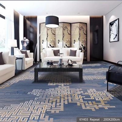 China Machine geweven tapijt met gesneden stapel bouw in luxe 5 sterren hotel lobby hal Te koop