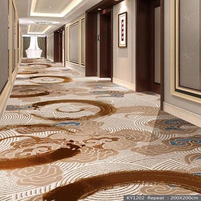 China Machine geweven tapijt met gesneden stapel bouw in luxe 5 sterren hotel lobby hal Te koop