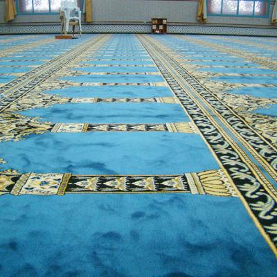 China Alfombra de nylon suave de lana de Axminster para mezquita Sala de reuniones de oración Cobertura de suelo personalizada en venta