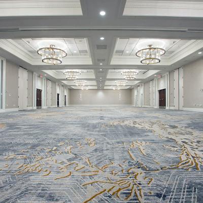 Cina Pavimento per sala da banchetto Rettangolo Tappeto in nylon ignifugo 2m x 4m in design a strisce blu in vendita
