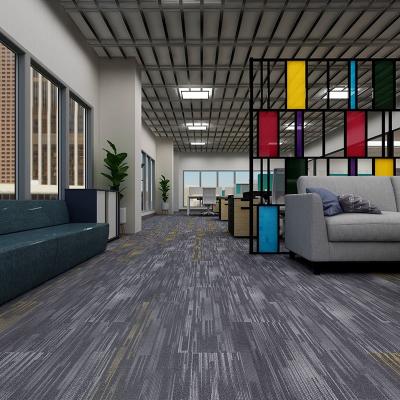 China Moderno de escritório quarto carpete telha com padrão quadrado design e material de nylon à venda