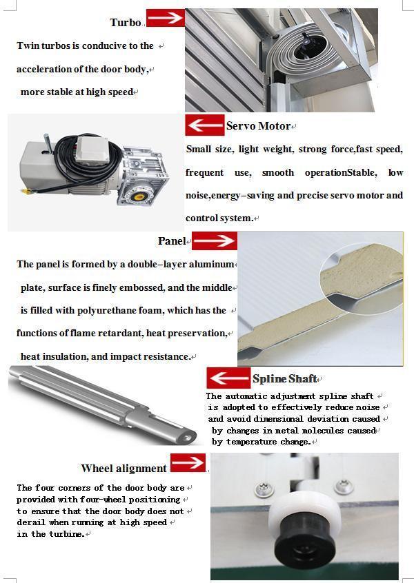 Automatic Fast Roll up and Shutter Spiral Security Warehouse Door