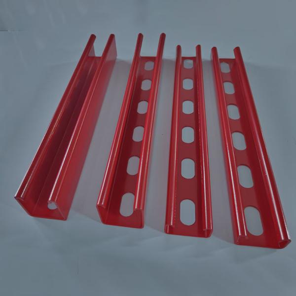 Quality Red Powder Coated C Channel Strut 1.5mm / 2.0mm For Fire Protection System for sale