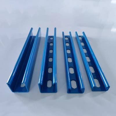 China Blue Sprayed C Steel Channel Slotted Unistrut Type For Bracket System for sale