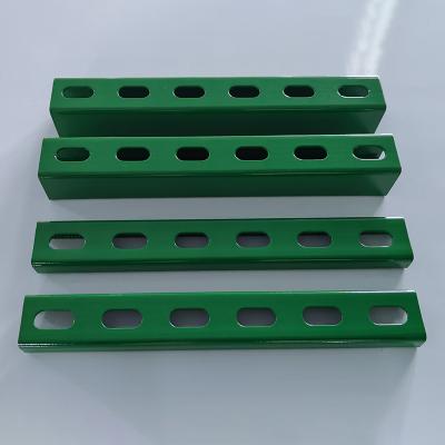 China Custom Green Sprayed C Type Unistrut Channels Slotted For Industrial Support Systems for sale
