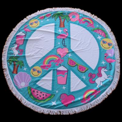 China New design promotional microfiber circular beach towel round beach towel for Christmas for sale