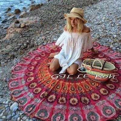China Sun Shine Custom Made Printed Microfiber Turkish Round Beach Towel for sales for sale
