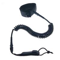 China Greenlife 7mm Coiled SUP Leash 1.5m Stretchable Heavy Duty Surfboard Leash Black Red for sale