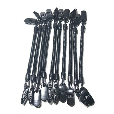 Cina Clip arrotolate flessibili nere di Lanyard Cord Double Plastic Alligator in vendita