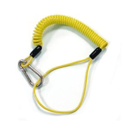 China Claro - bobina flexível Lanyard With Carabiner da mola verde & laço do pulso à venda